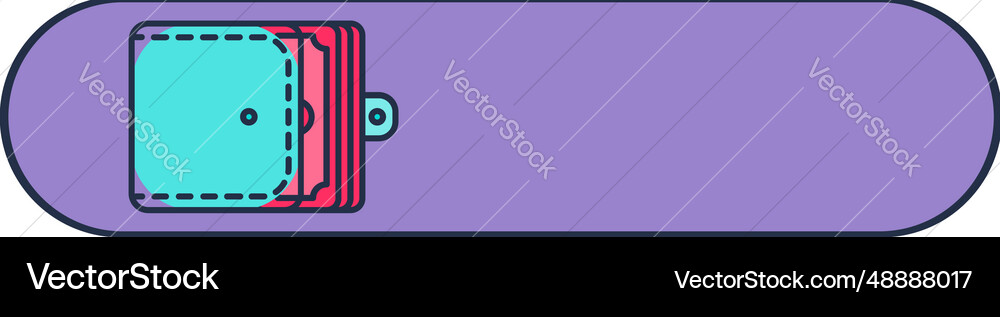 Lilac slider toggle with open money wallet Vector Image