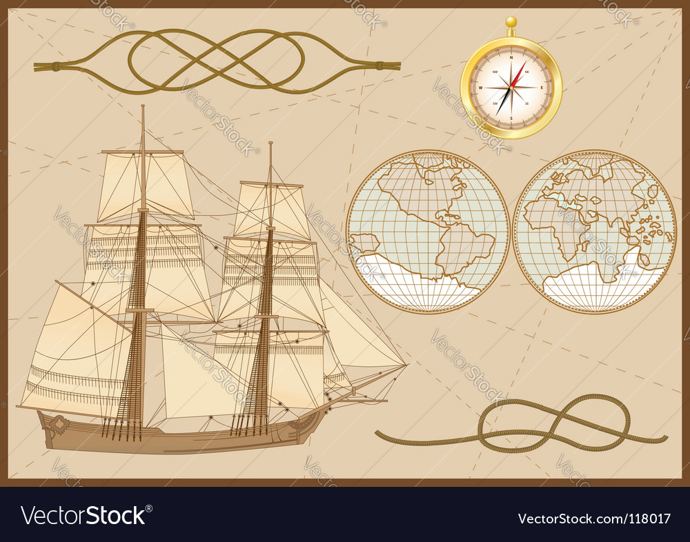 Maritime Elements Set Royalty Free Vector Image