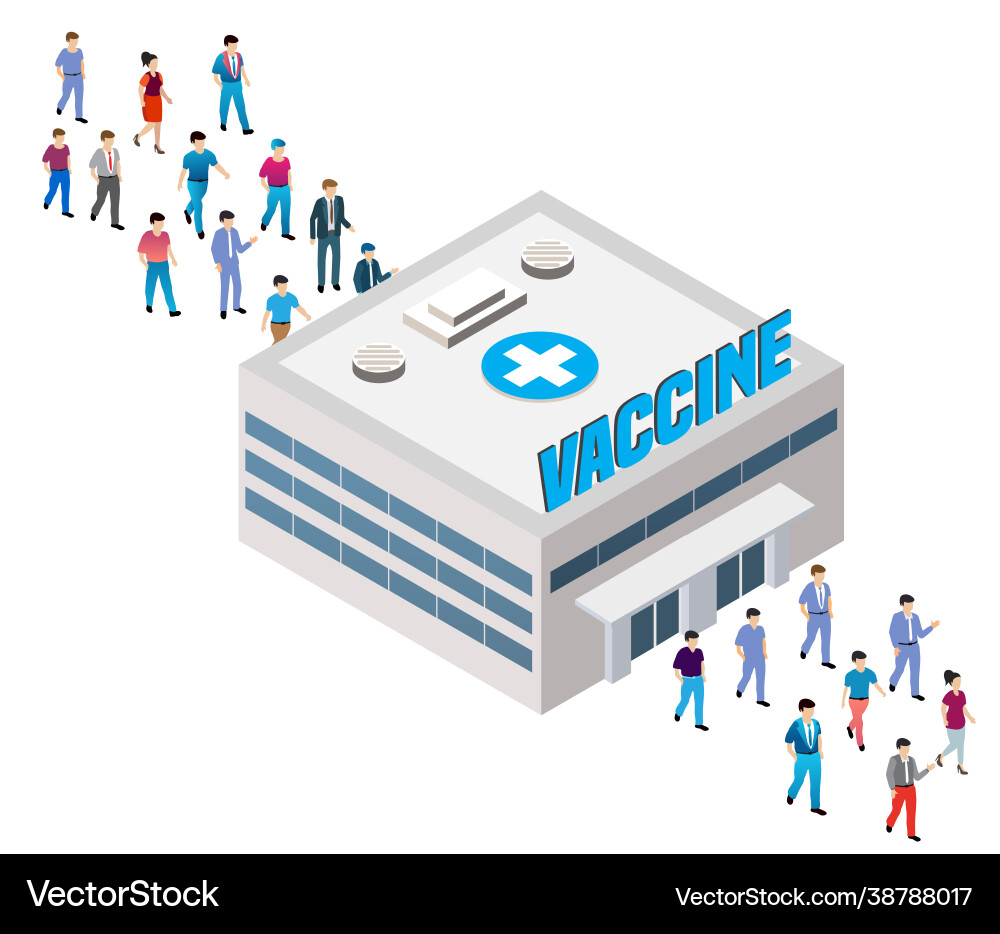 People queuing up for medicine vaccination Vector Image