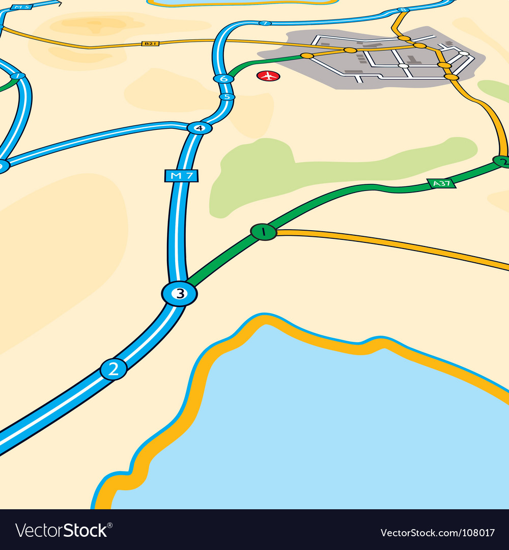 Perspective map Royalty Free Vector Image - VectorStock