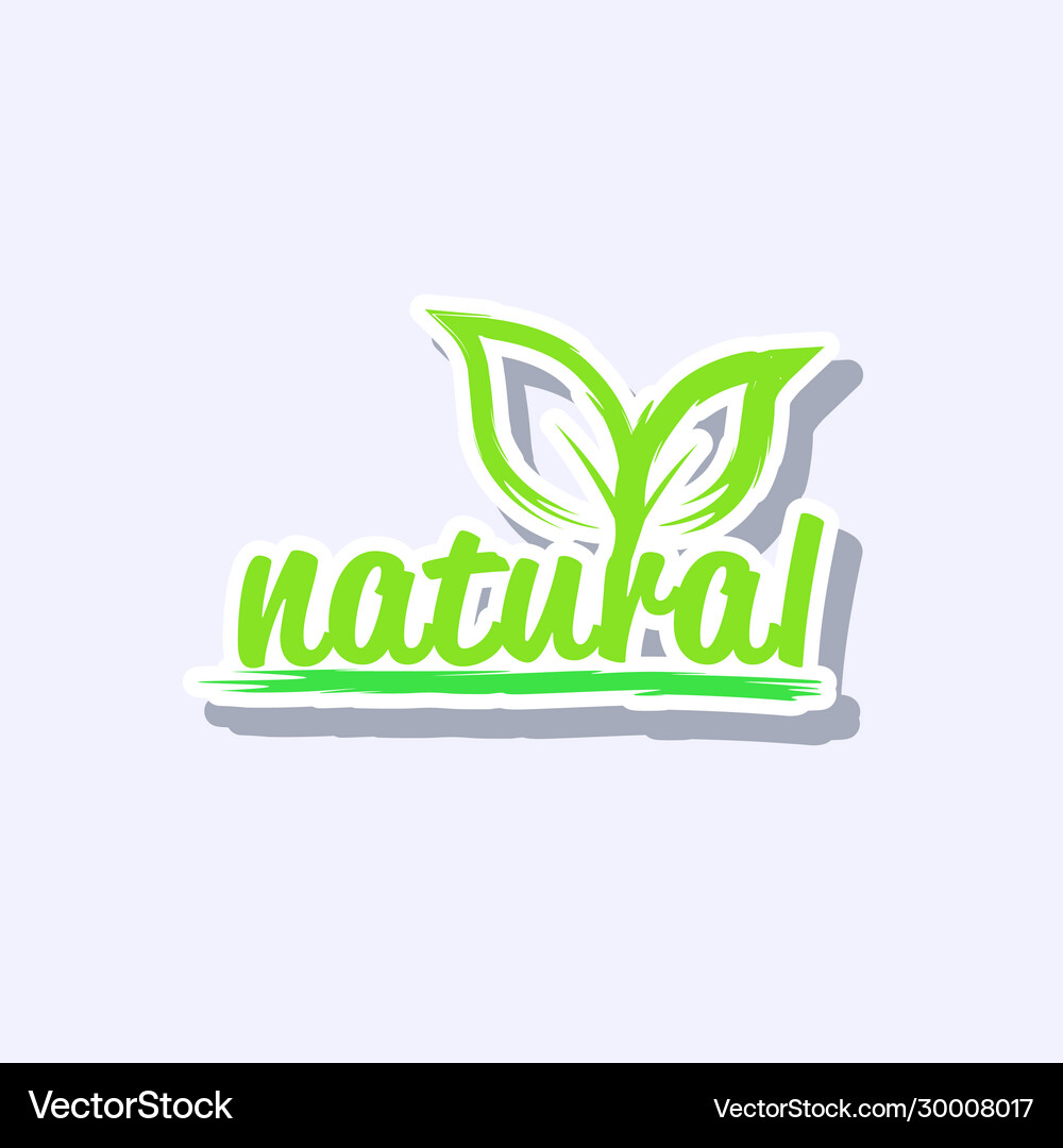 Plant based natural product sticker organic Vector Image
