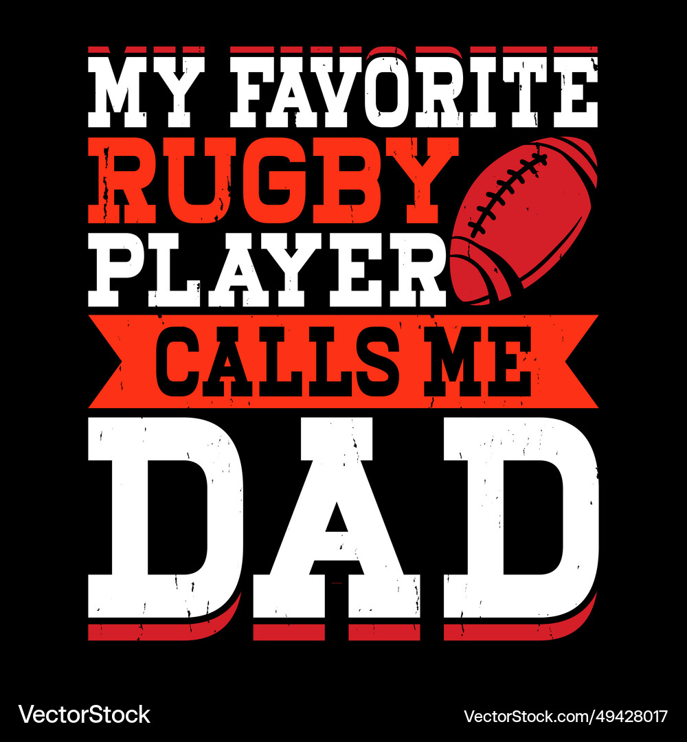Rugby player coach t-shirt design Royalty Free Vector Image
