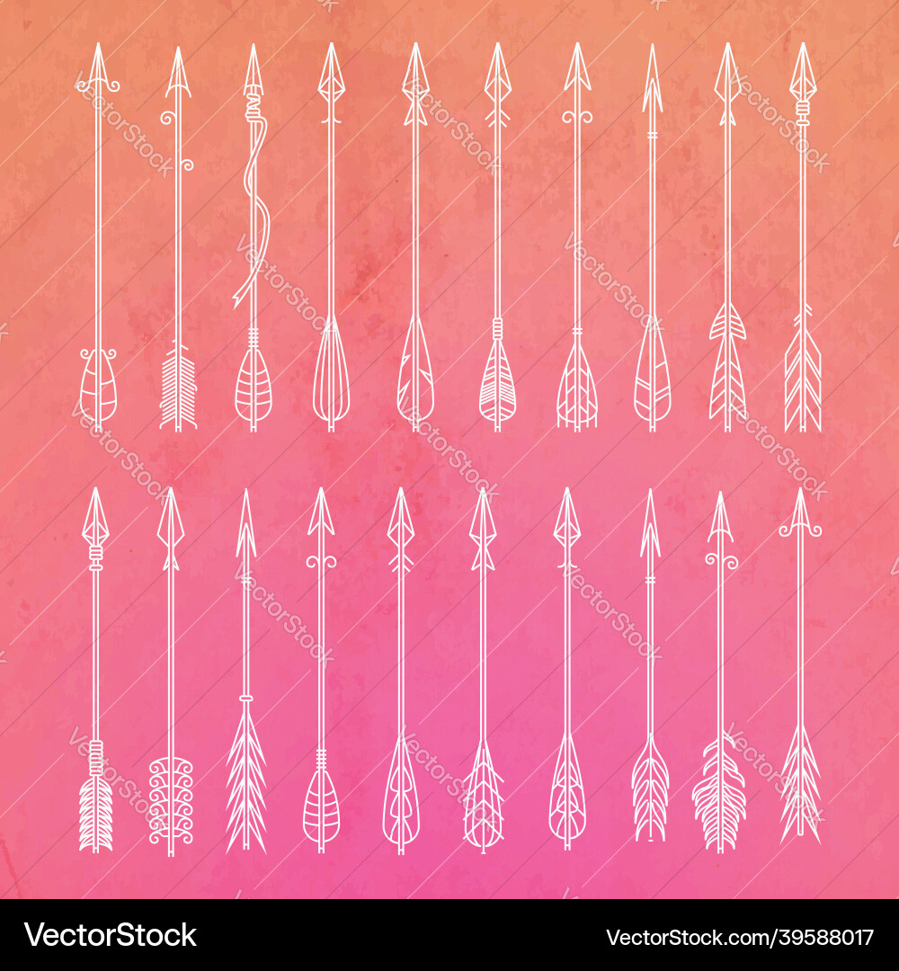 Set of white hand drawn arrows Royalty Free Vector Image