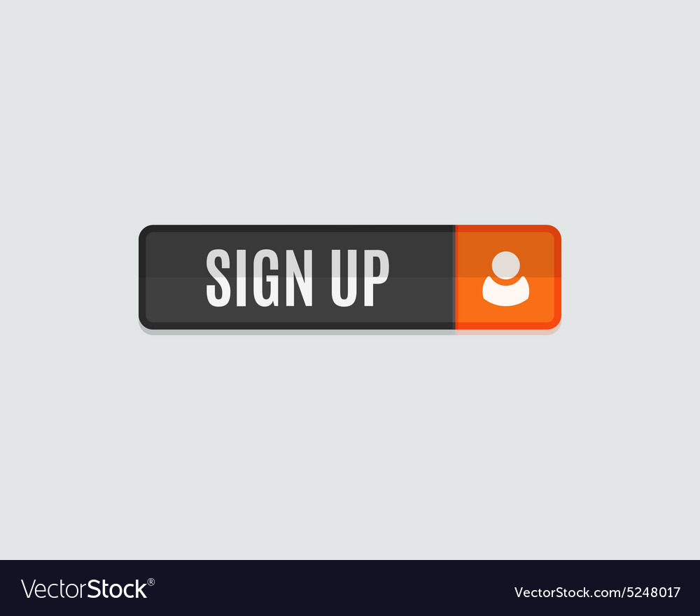 Sign up web button rectangle flat design Vector Image Sign up web button rectangle flat design Vector Image