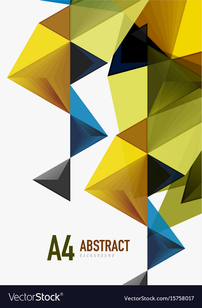 Triangular low poly a4 size geometric Royalty Free Vector
