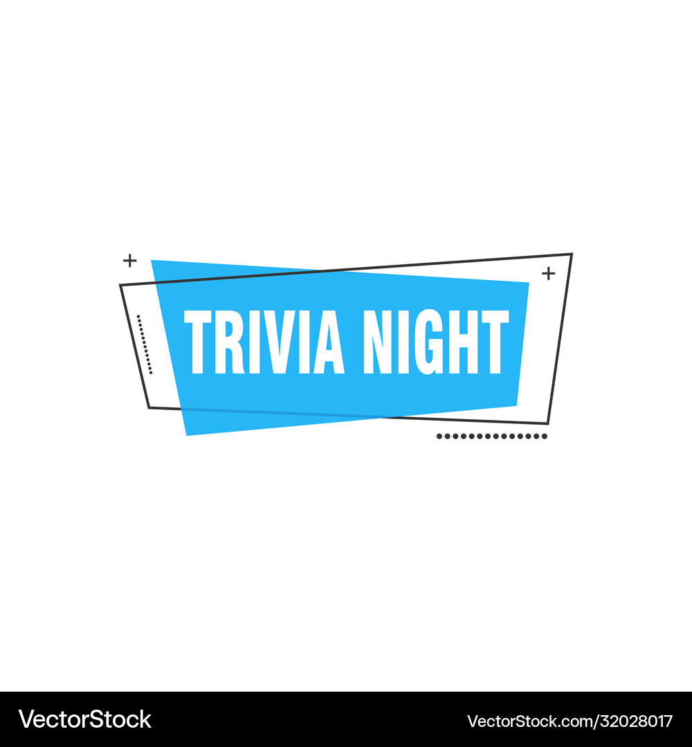 Trivia night labels banners ribbon design Vector Image