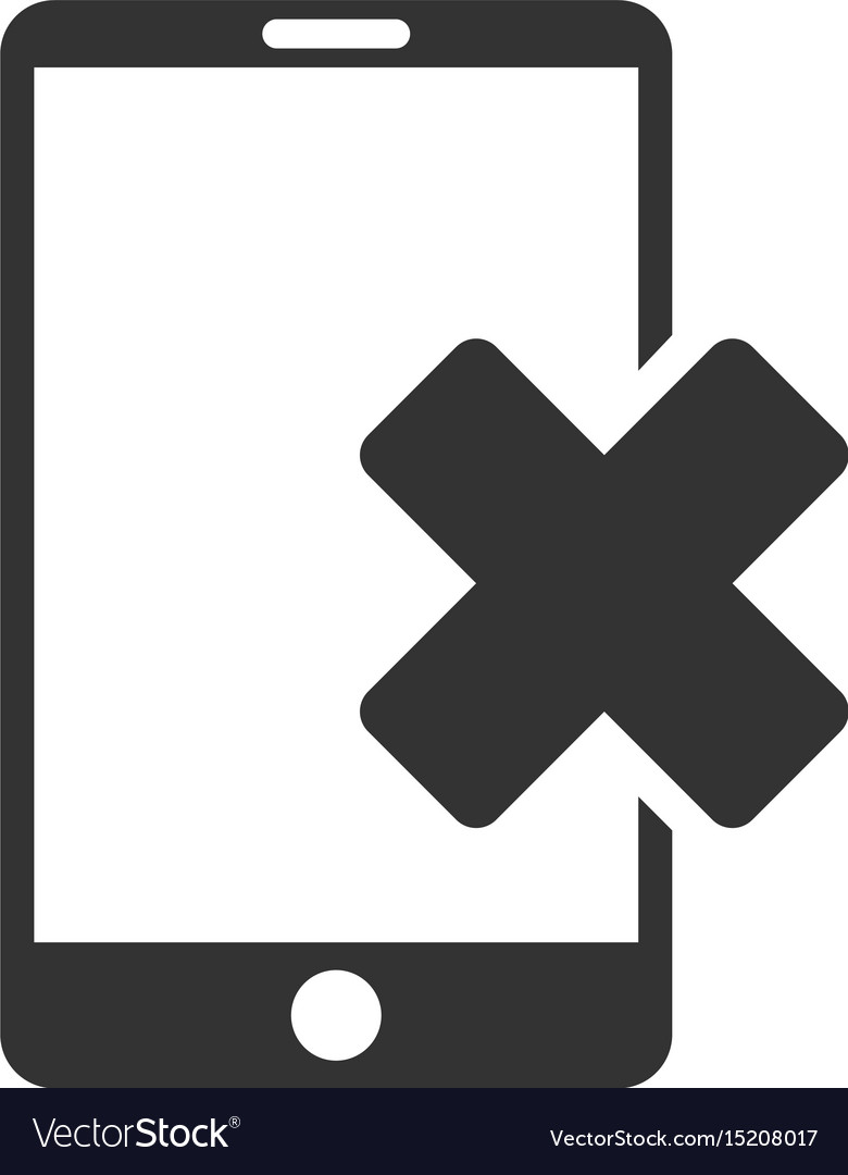 Wrong smartphone flat icon Royalty Free Vector Image