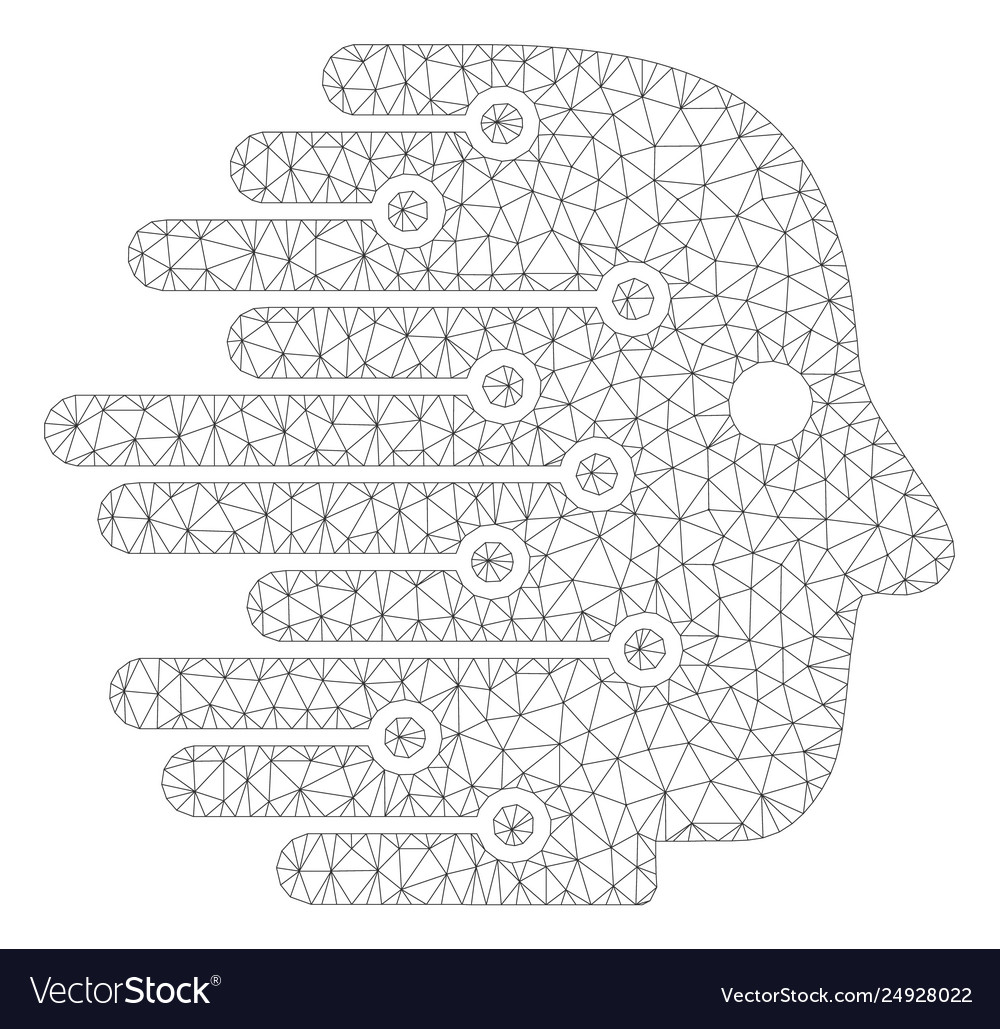 Artificial intelligence polygonal frame Royalty Free Vector
