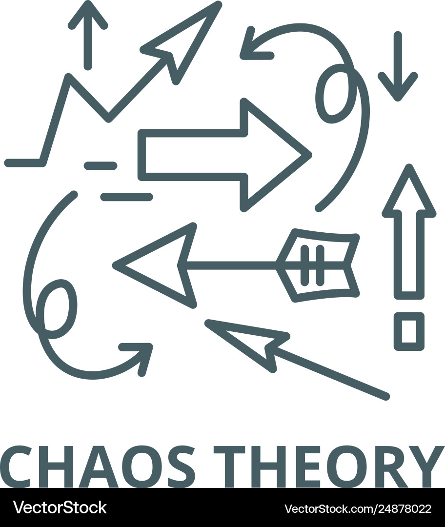 Chaos theory line icon theory Royalty Free Vector Image