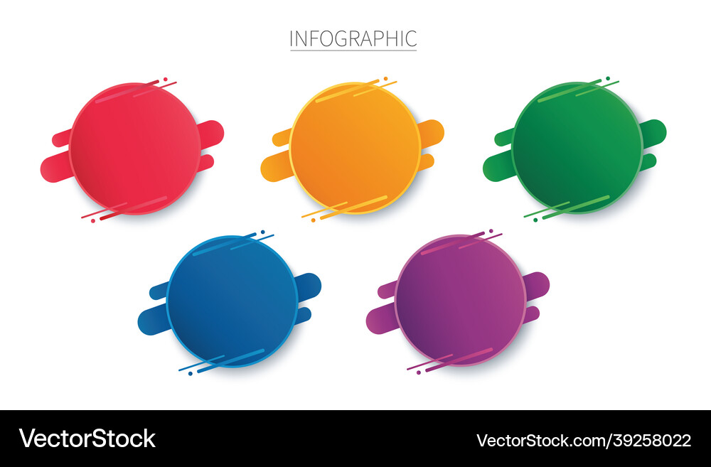 Colorful round infographic template with 5 Vector Image
