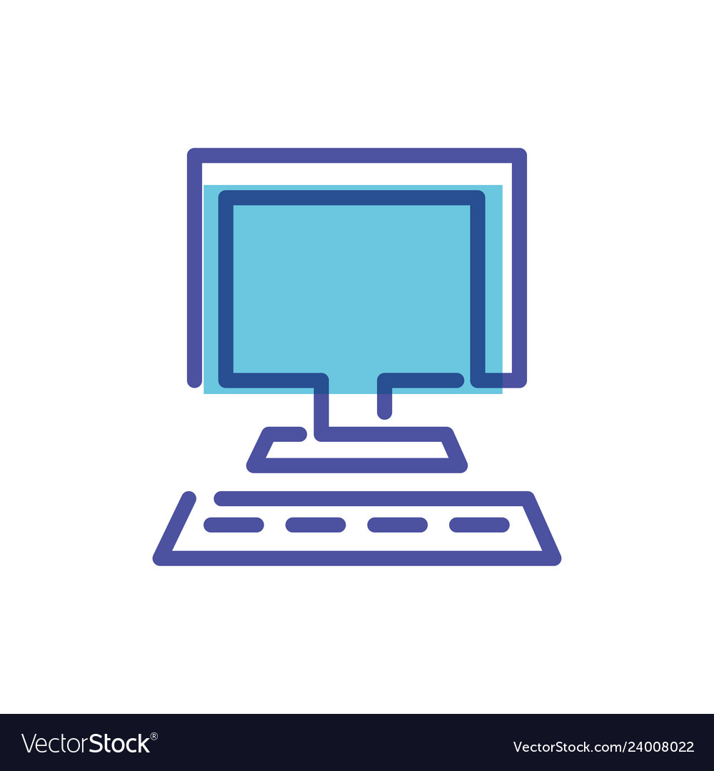 Desktop computer isolated icon Royalty Free Vector Image