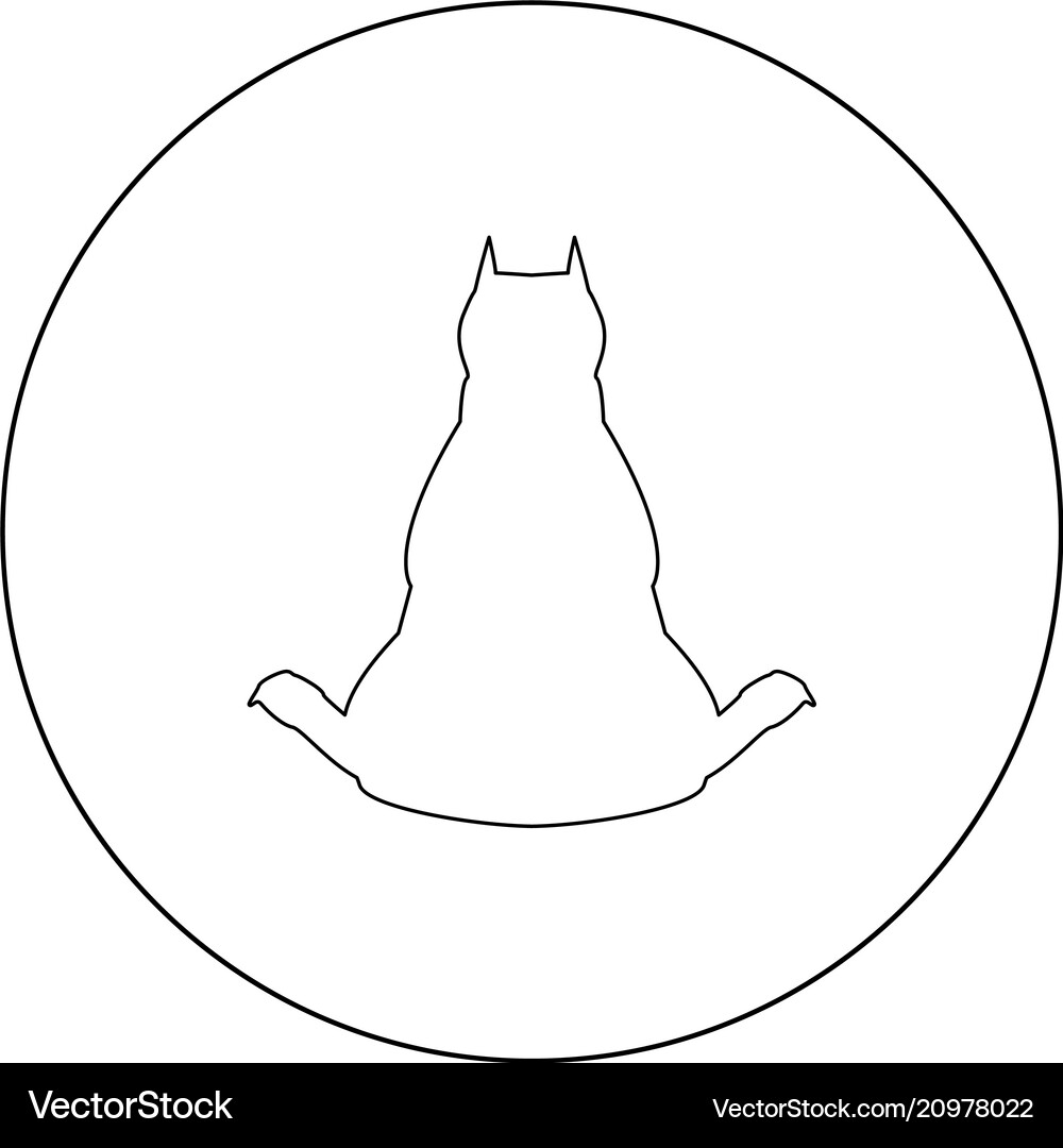 Dog from back view icon black color in circle Vector Image