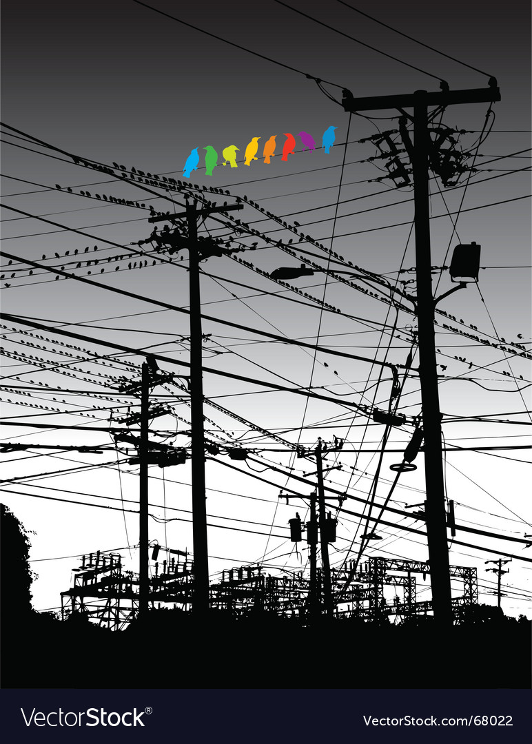 Electrical Network Silhouette Royalty Free Vector Image