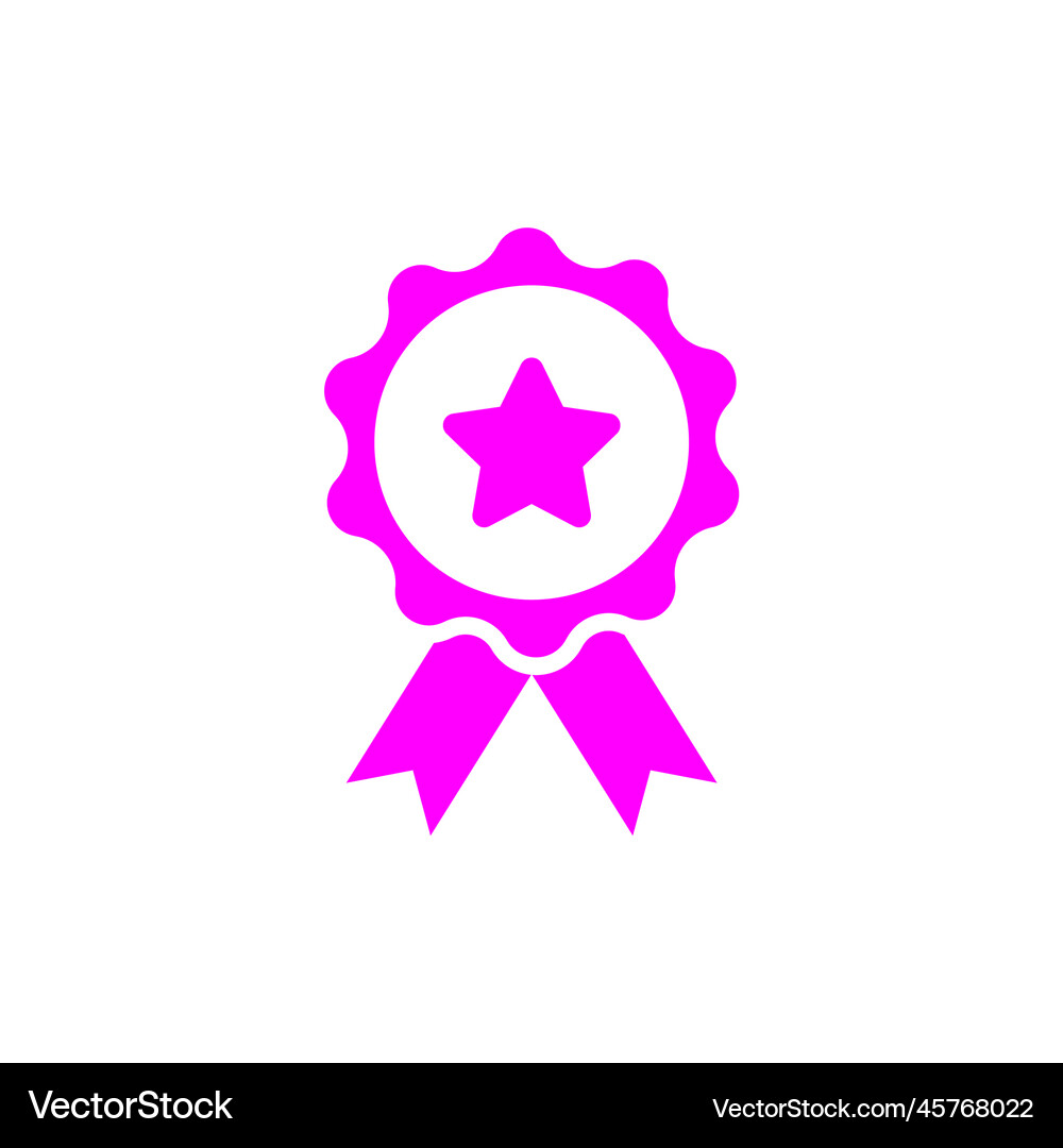Eps10 pink prize medal abstract icon Royalty Free Vector