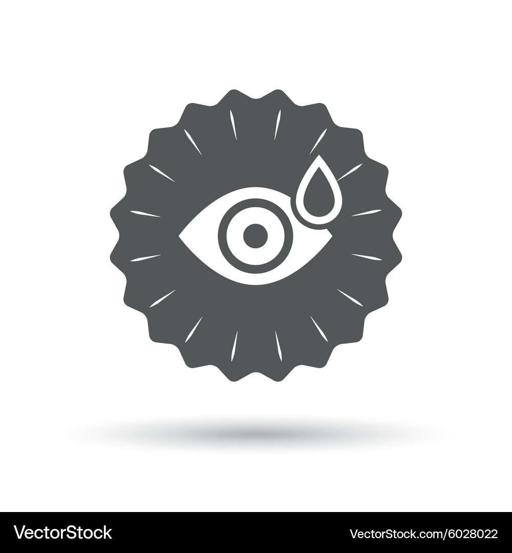 Eye with water drop sign drip into eyes Royalty Free Vector