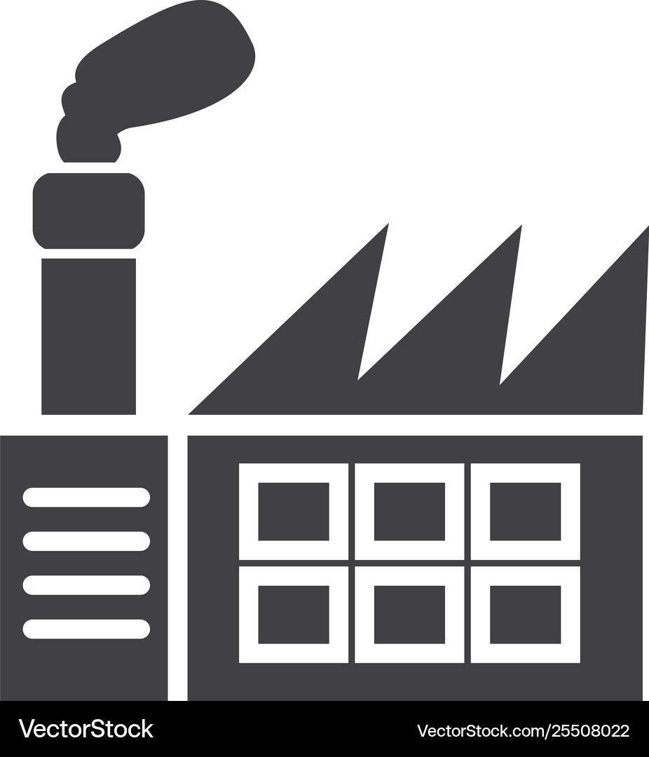 Factory icon simple clean sign symbol Royalty Free Vector