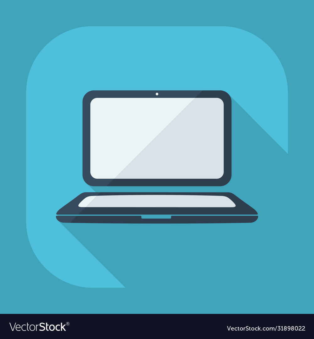 Flat modern design with shadow laptop Royalty Free Vector