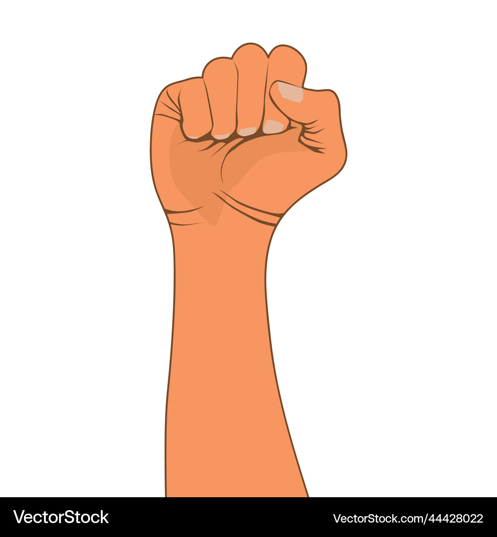 Hand is clenched into a fist Royalty Free Vector Image
