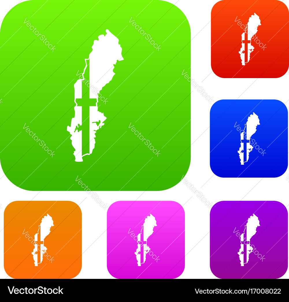 Map of sweden set collection Royalty Free Vector Image