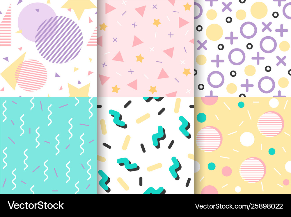 Memphis Geometric Pattern - 80s Style Royalty Free Vector