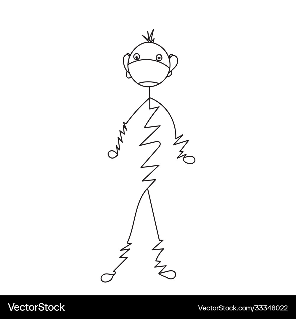 On white background simple little man Royalty Free Vector
