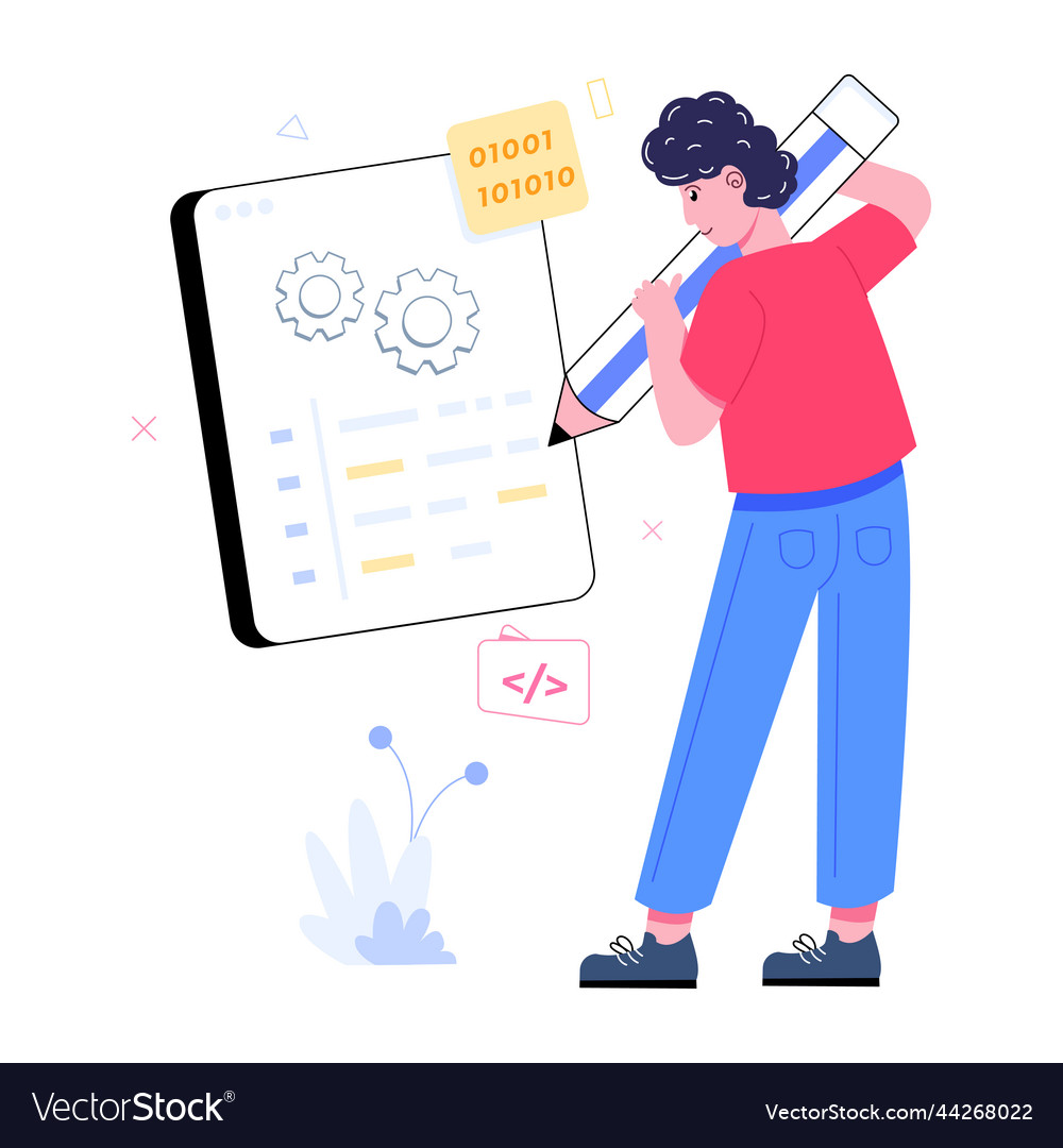 Ready to use flat of coding file Royalty Free Vector Image Ready to use flat of coding file Royalty Free Vector Image
