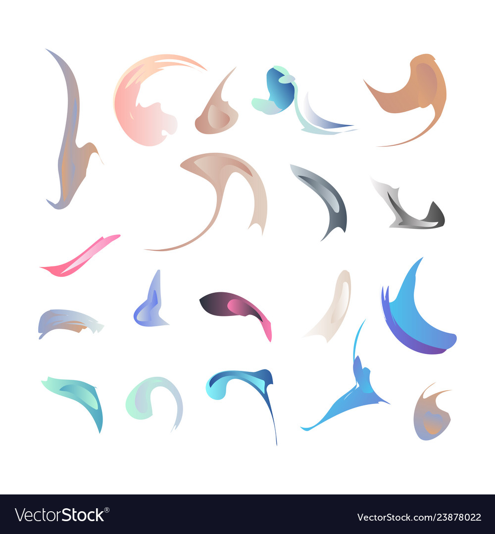 Set multicolored gradient design elements Vector Image