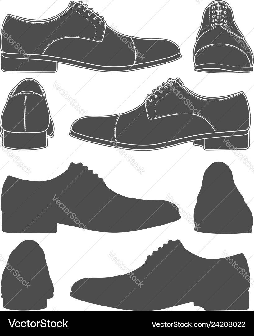 Set with classic mens shoes Royalty Free Vector Image