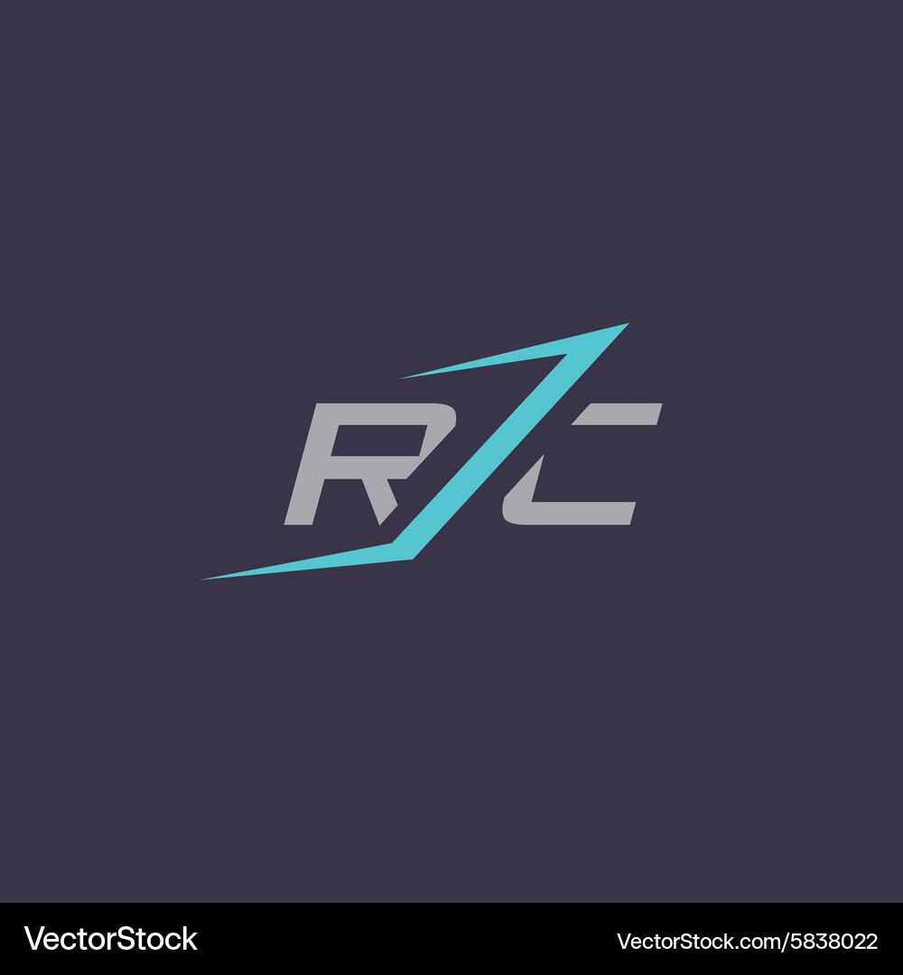 Sign letter r and c Royalty Free Vector Image - VectorStock