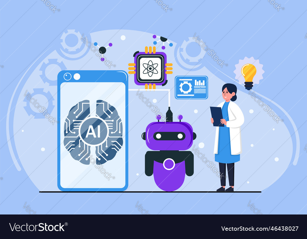 Artificial intelligence design Royalty Free Vector Image