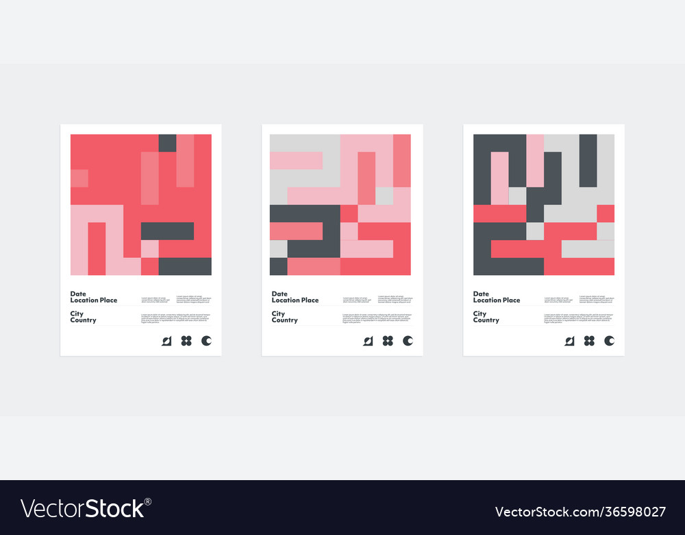 Bauhaus design poster mockup collection Royalty Free Vector