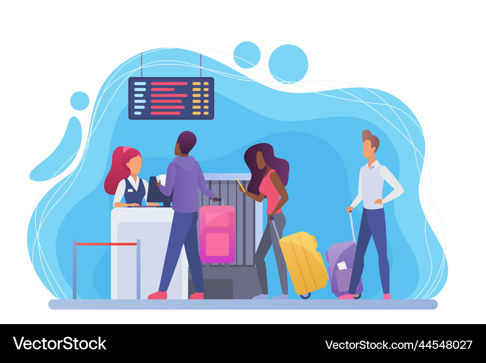 Check in airport passengers registration Vector Image