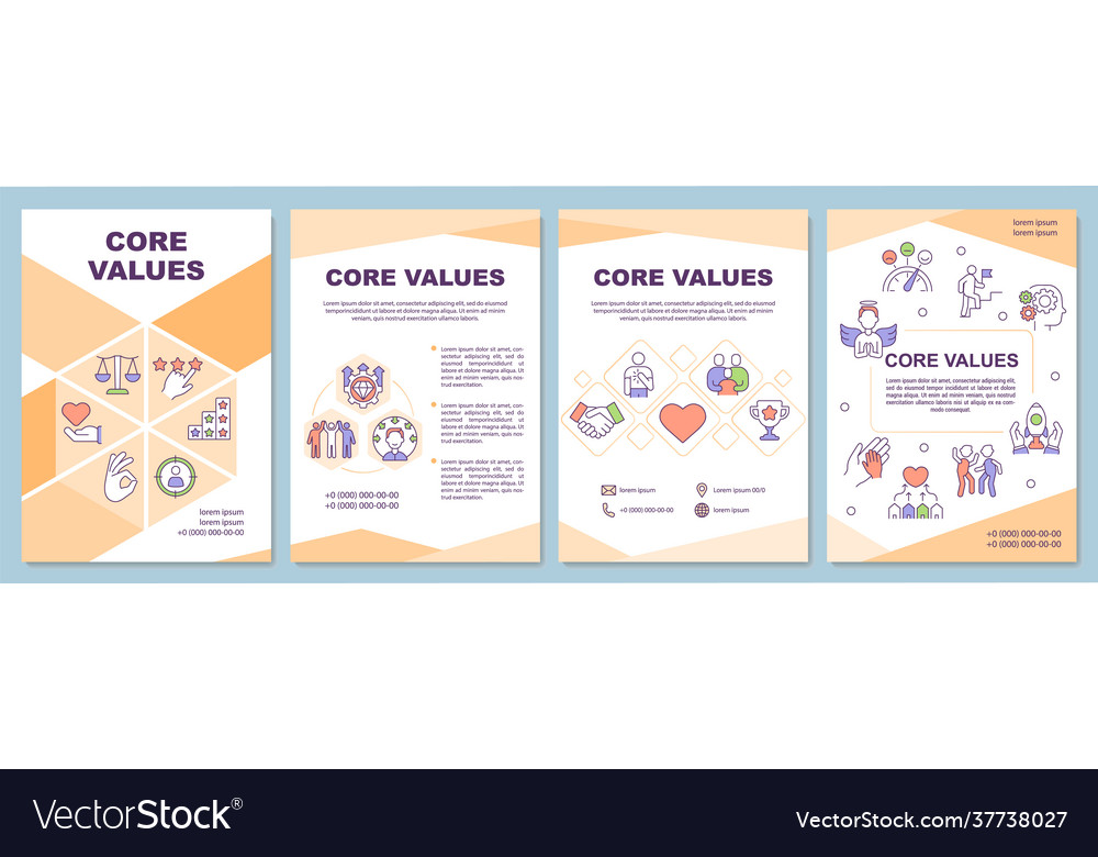 Core values brochure template Royalty Free Vector Image
