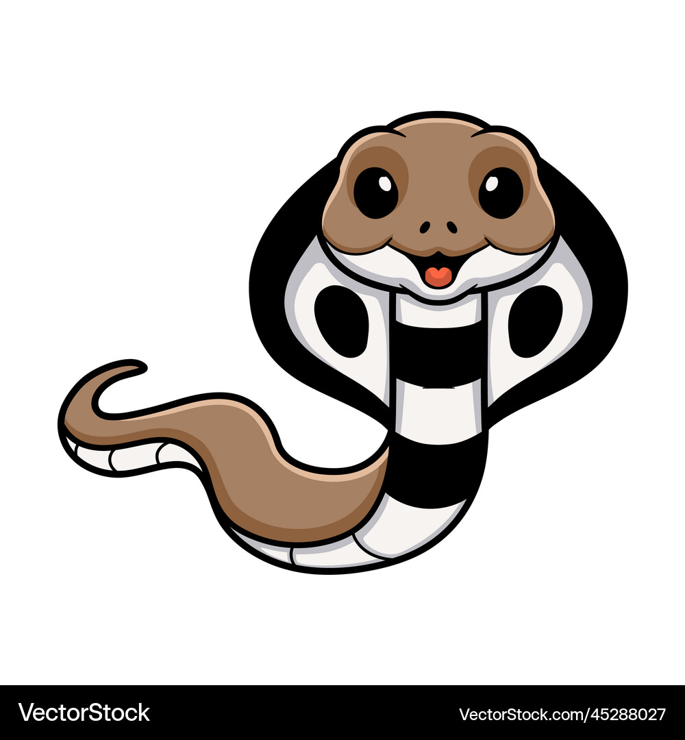 Cute indian king cobra cartoon Royalty Free Vector Image
