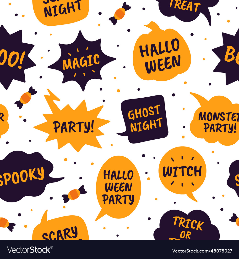 Halloween speech bubbles comic bubbles black and Vector Image