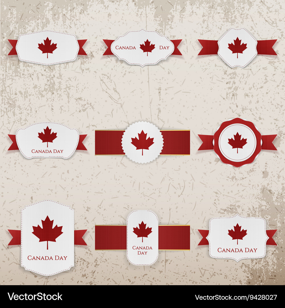 Happy canada day paper banners with greeting text Vector Image