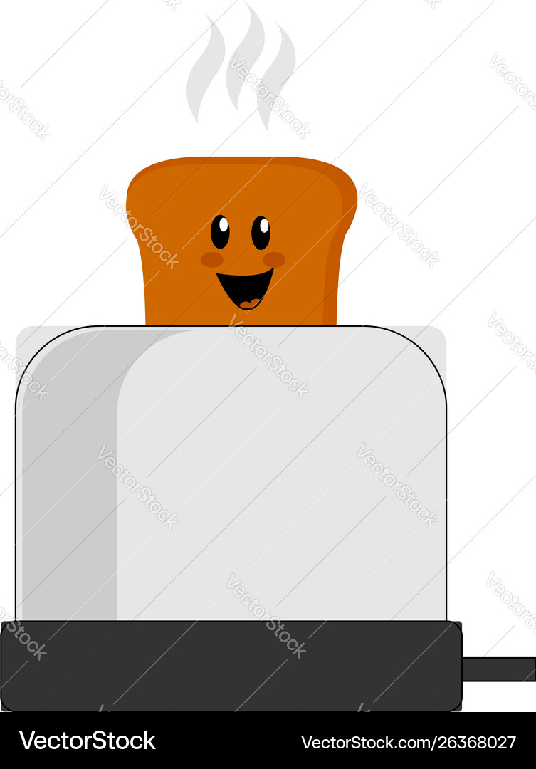 Happy toast bread on white background Royalty Free Vector