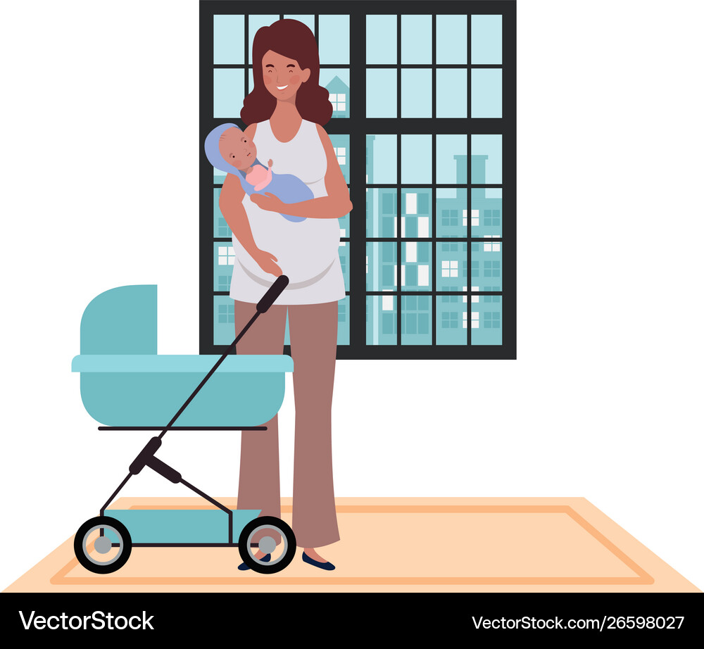 Isolated mother with baby design Royalty Free Vector Image