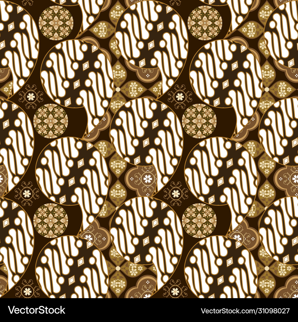 Javanese batik simple motifs with soft white and Vector Image