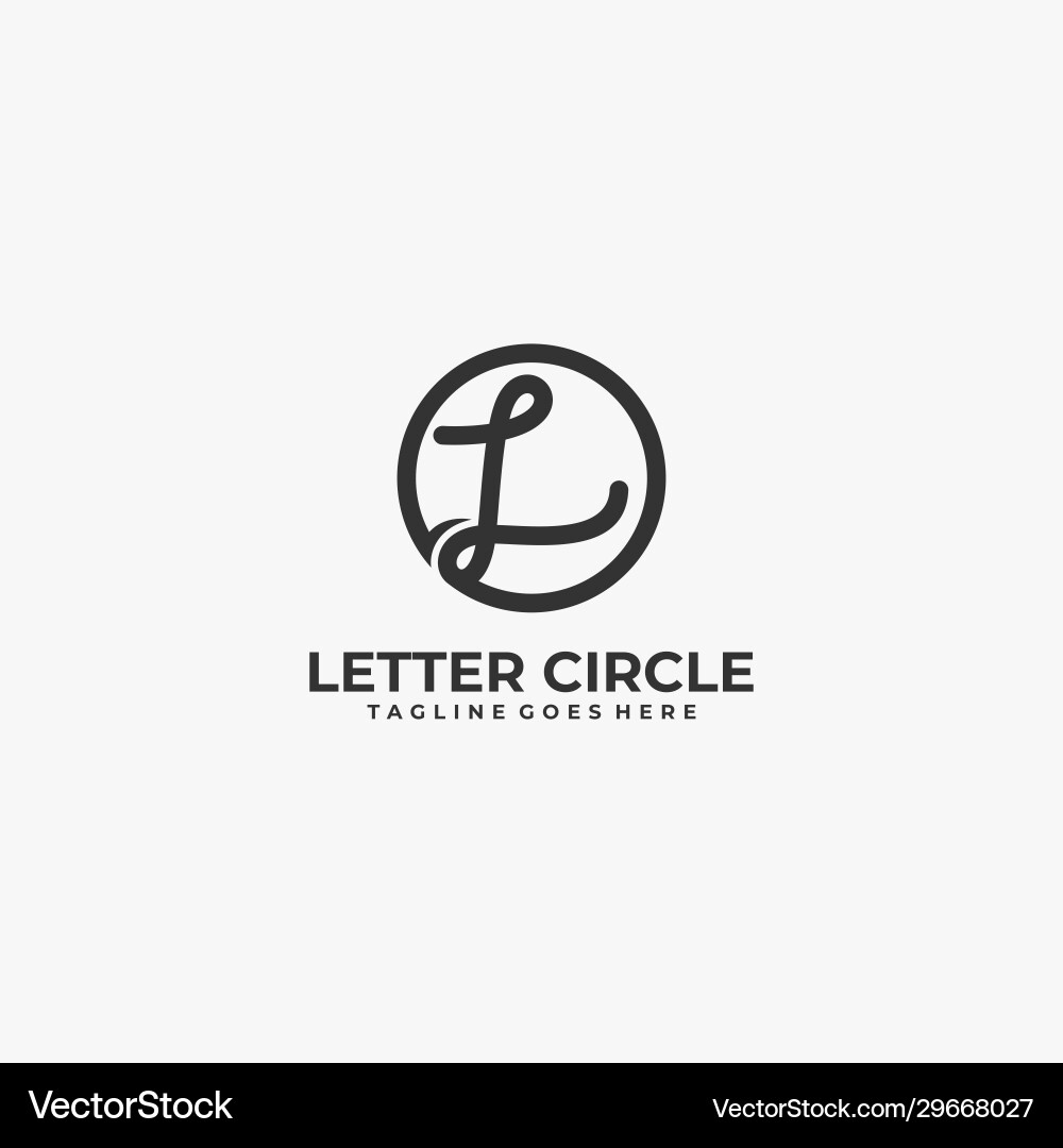 Logo abstract letter l with circle silhouette Vector Image