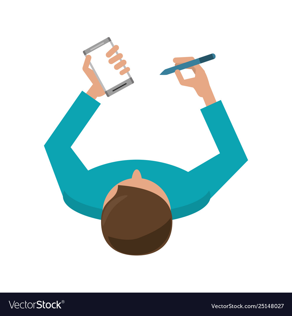 Man using cellphone Royalty Free Vector Image - VectorStock