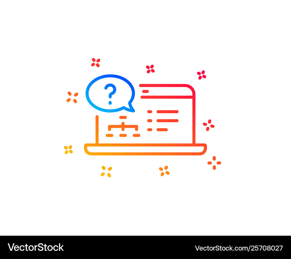 Question mark line icon online quiz test sign Vector Image