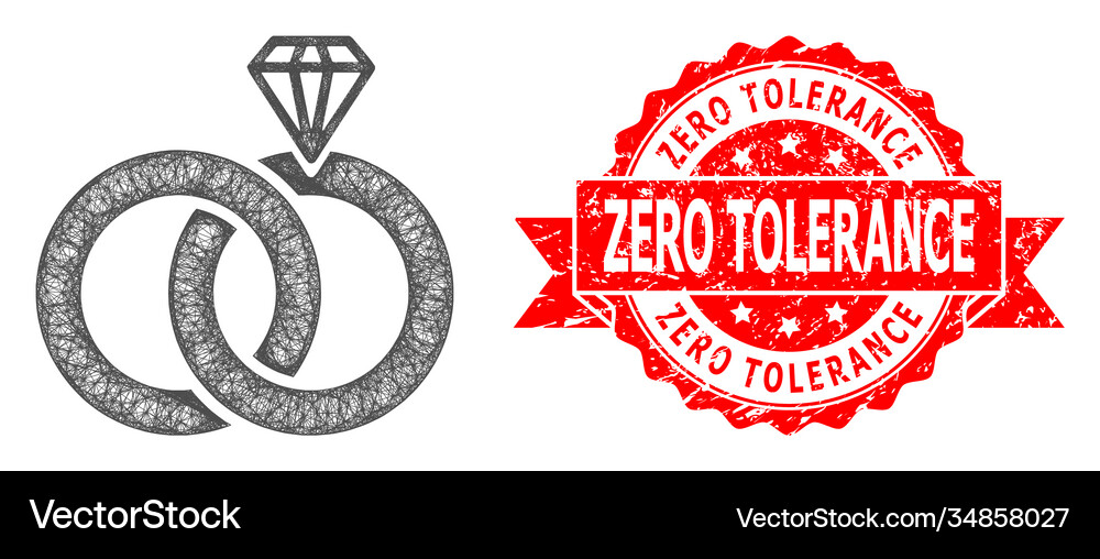 Rubber zero tolerance stamp and hatched jewelry Vector Image