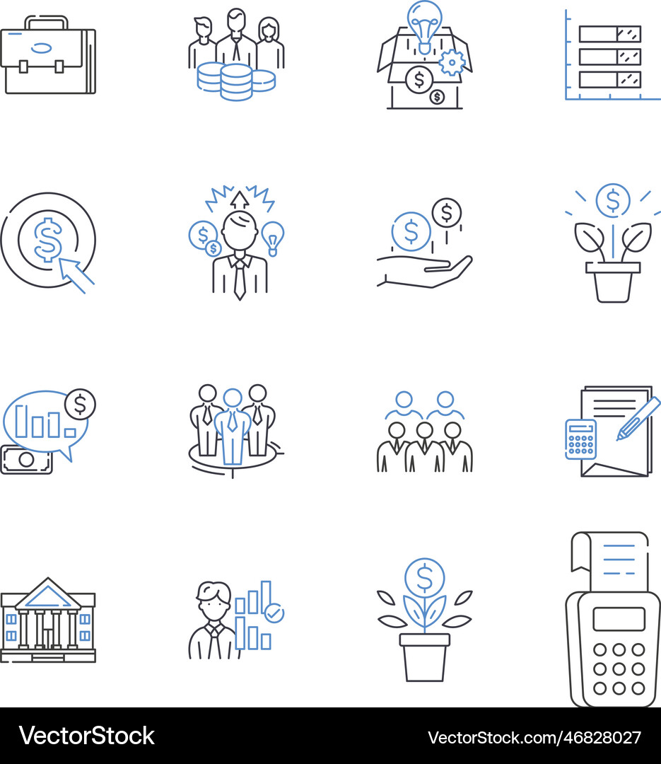 Valuation line icons collection appraisal Vector Image