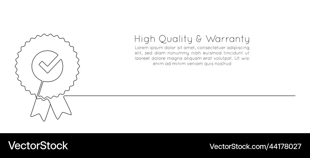 Winner award badge with tick in one continuous Vector Image