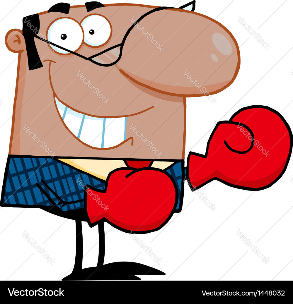 African american manager with boxing gloves Vector Image