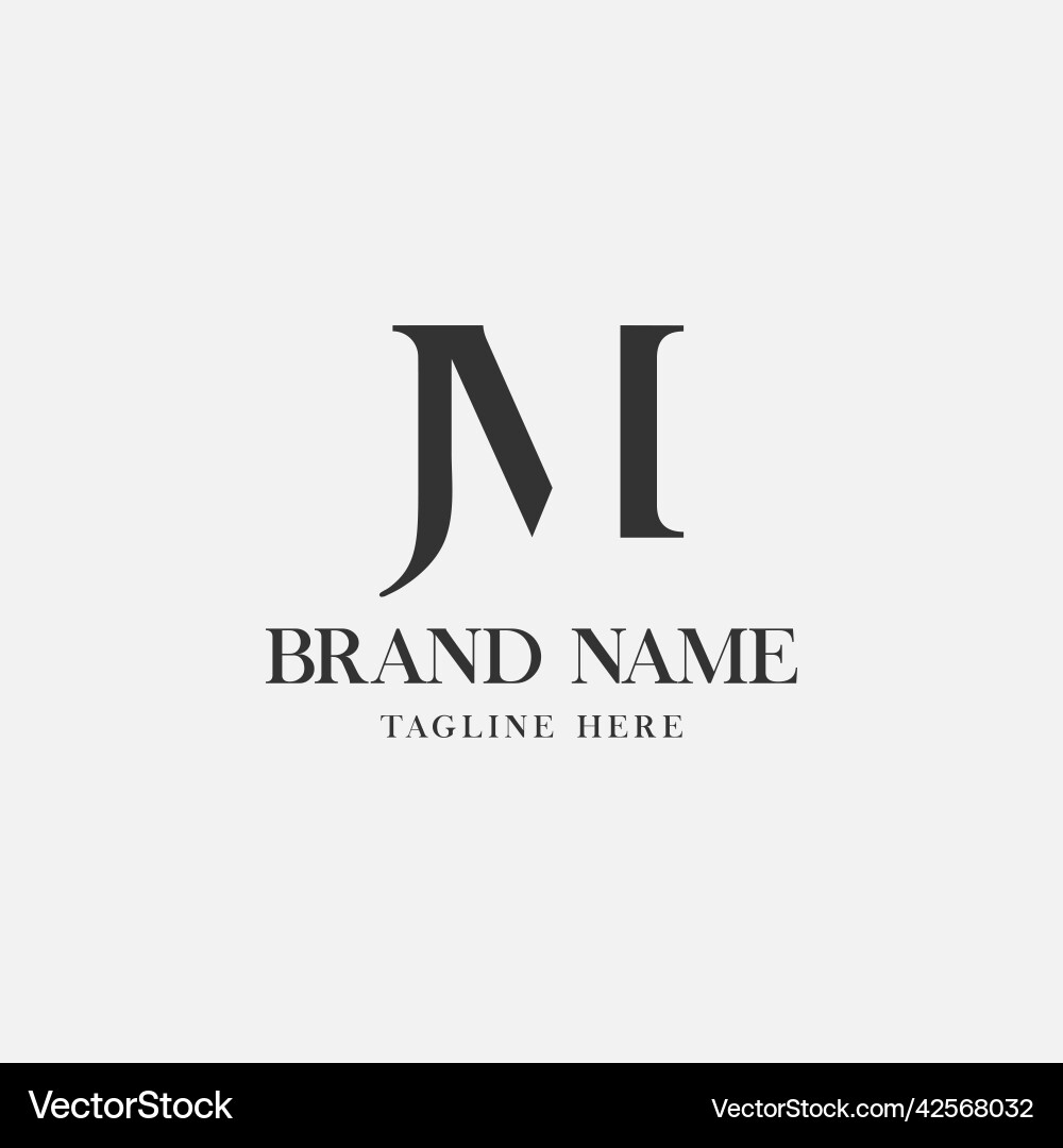 Alphabet letters monogram icon logo jm or mj Vector Image