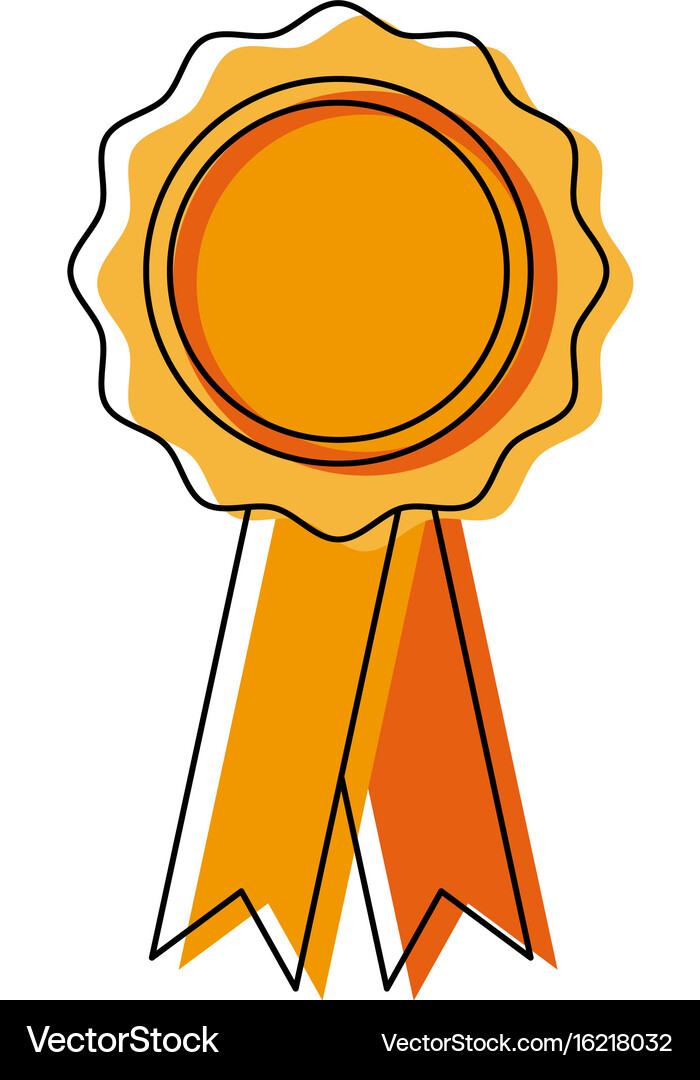 Badge with ribbons winner medal Royalty Free Vector Image