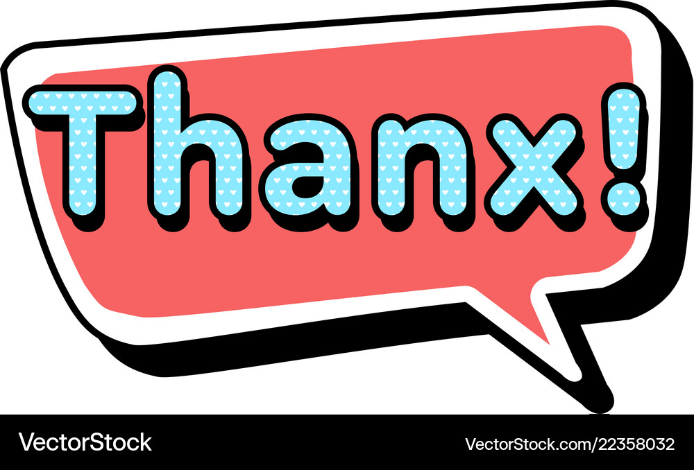 Bright thanx speech bubble colorful emotional Vector Image