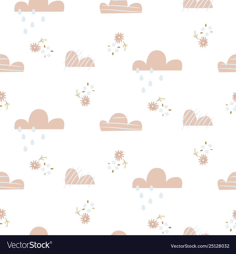 Cloud pattern cute sky seamless background Vector Image